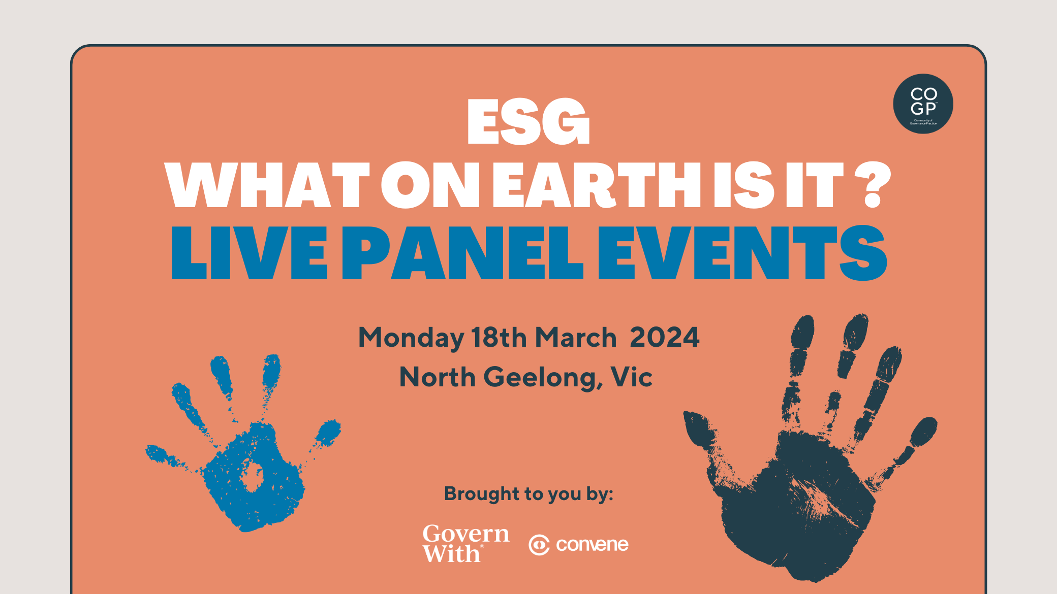 ESG: What on earth is it? In-person Panel Event